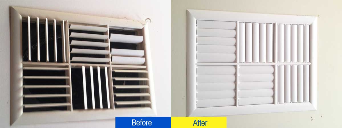Airconditioning Vents Before and After photos - Airconditioning Vents Perth
